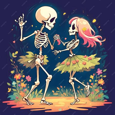 Premium Photo Cute Skeleton Couple