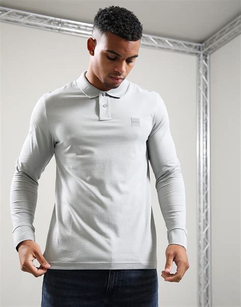 Boss Passerby Polo Shirt Light Pastel Grey Terraces Menswear