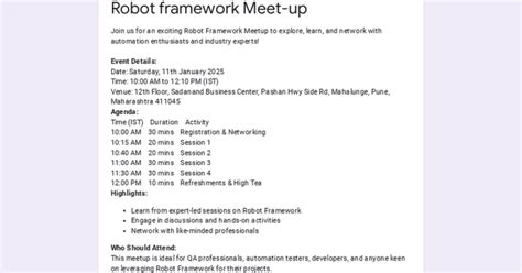Robot Framework Meet Up Robot Framework Foundation