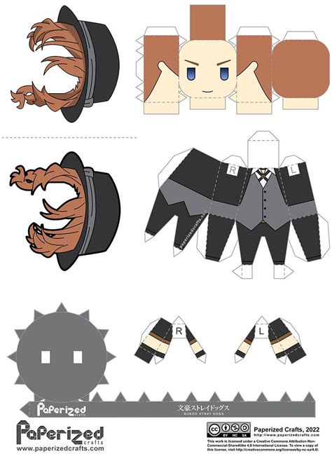 Chuuya Nakahara Papercraft Anime Paper Anime Crafts Paper Doll Template