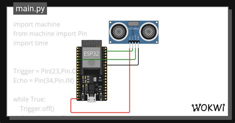 Ultrasonic Senser Wokwi Esp32 Stm32 Arduino Simulator