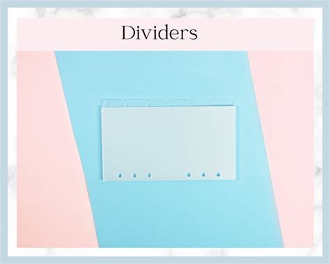 Paper Paper And Party Supplies Personal Clear Frosted Dividers 6 Tab