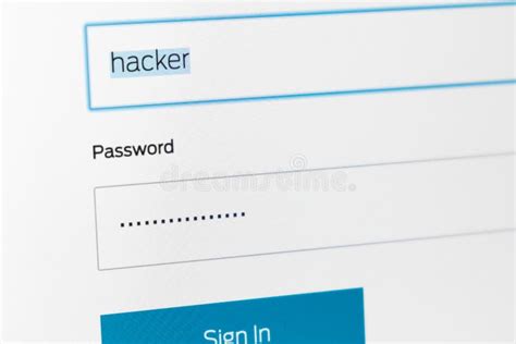 Filled Login And Hidden By Dots Password At Login Screen Stock Image Image Of Login