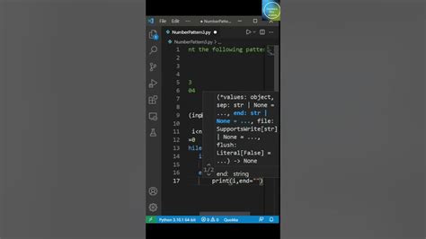 Printing Number Pattern In Python Pattern Coding Tut 5 Shorts