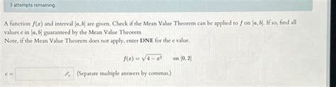 Solved Function Fx And Interval Ab Are Given Check If
