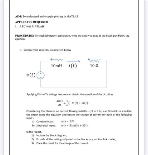 Solved Aim To Understand And To Apply Plotting In Matlab