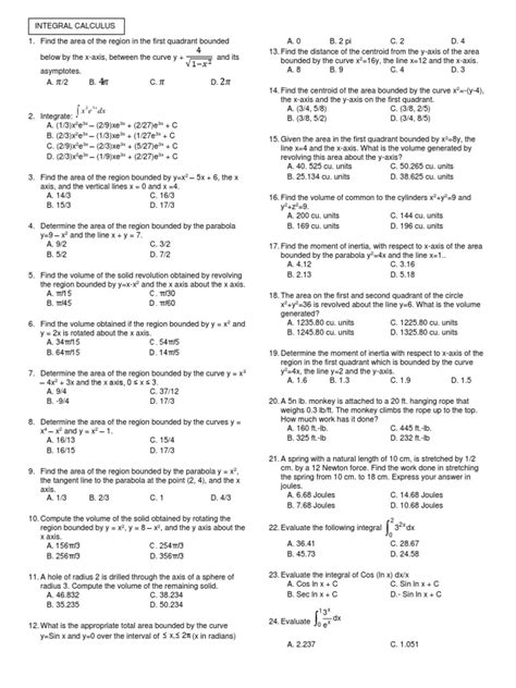 Handouts Integral Calculus Pdf Cartesian Coordinate System Ellipse