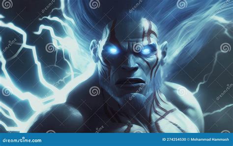 Mystique As Zeus Dynamic Scene Made With Generative Ai Stock