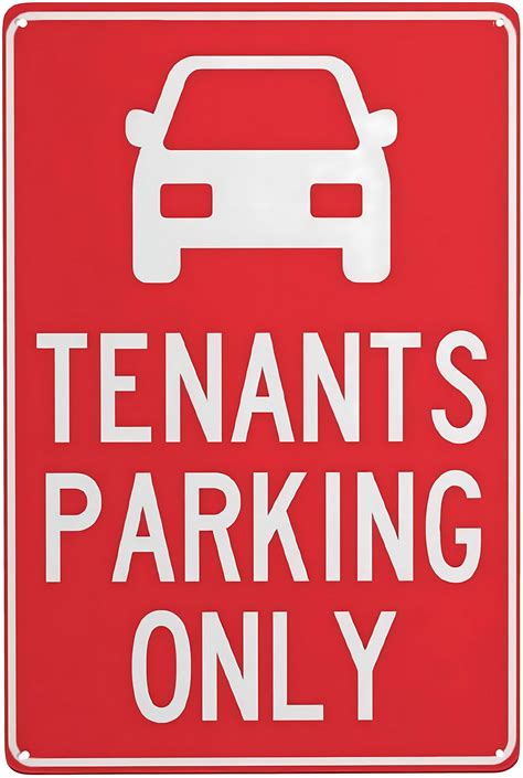 Tenants Parking Only Sign 8x12 Vintage Metal Warning Sign Resident