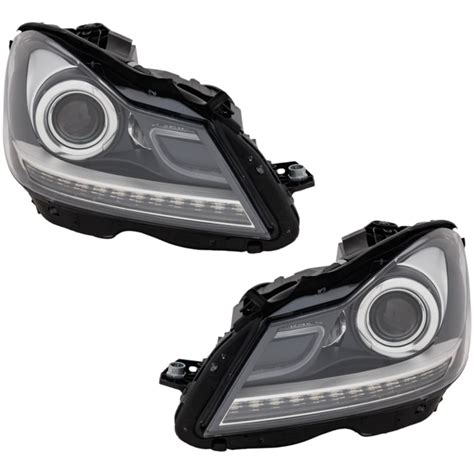 Garage Pro Driver And Passenger Side Headlight With Bulbs Halogen