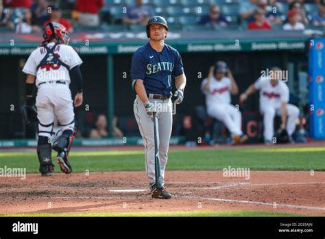 Seattle Mariners Third Basemen Kyle Seager 15 Reacts After Striking
