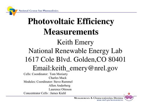 Pdf Photovoltaic Efficiency Measurements Overview