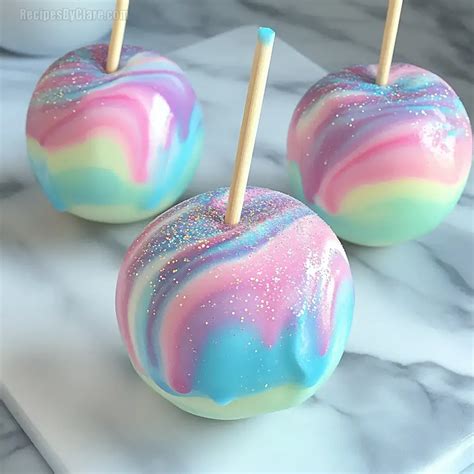 Cotton Candy Swirl Candy Apples Sweet Crunchy And Colorful