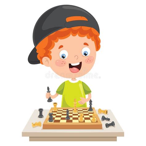 Personaje De Dibujos Animados Jugando Al Ajedrez Ilustración Del Vector