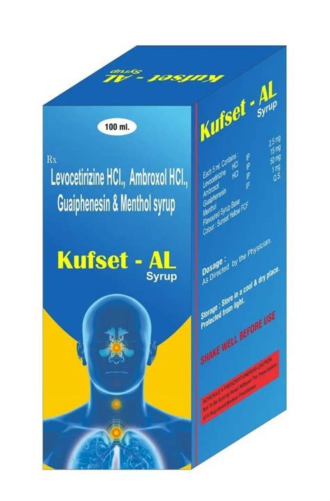 Levocetirizine Hcl Ambroxol Hcl Guaiphenesin And Menthol Syrup 100 Ml At ₹ 10 Bottle In Sabarkantha
