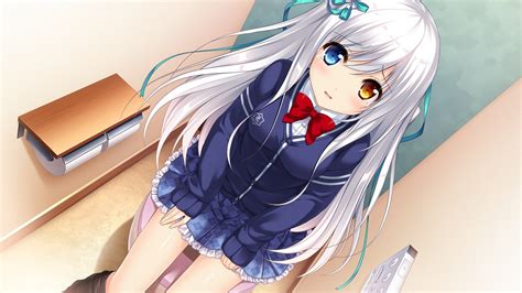 Amanogawa Saya Visual Novel Anime Girls Heterochromia Wallpapers Hd