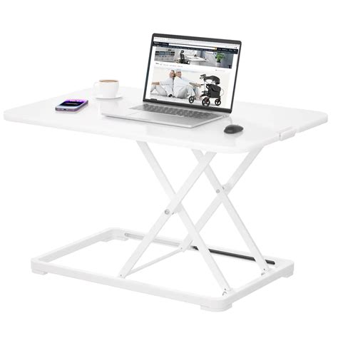 Altus Sit Stand Desk Riser Laptop Desk Standing Desk Converter White