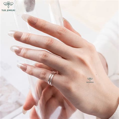 Nhẫn Bạc Tlee Trơn Hai Tầng Mở đeo Ngón út Tlee Jewelry A0234 Shopee