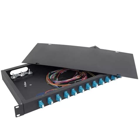 Optical Patch Panel Sliding Type Terminal Box 1u 12 24 48 Port Sc Lc St Fc Rack Mount Fiber