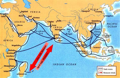 Map Of Indian Ocean Trade Routes Indian Ocean Route Map Japan Map