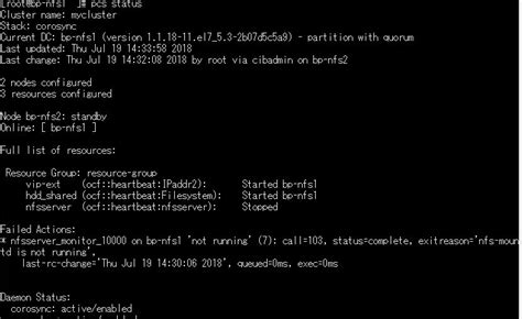 Centos7 Pacemaker Dont Restart Nfs Server Service Stack Overflow