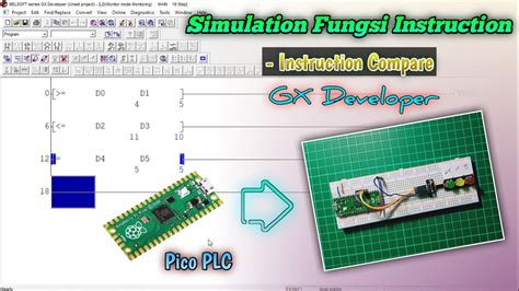 belajar pico plc instruksi compare ladder diagram gx developer youtube