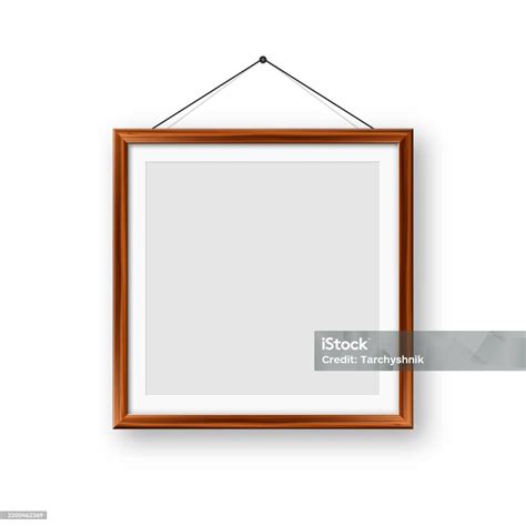 현실적인 빈 나무 액자 아트웍 사진 또는 광고를 위한 현대적인 포스터 모형 미술관 인테리어 장식 및 브랜딩에 적합합니다 벡터 일러스트 레이 션 0명에 대한 스톡 벡터 아트