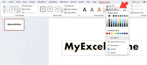 How To Outline Text In PowerPoint Step By Step Guide MyExcelOnline