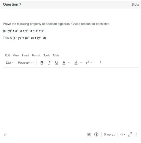 Solved Prove The Following Property Of Boolean Algebras