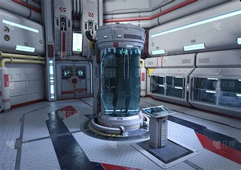 3d插图科幻实验室素材 花瓣网