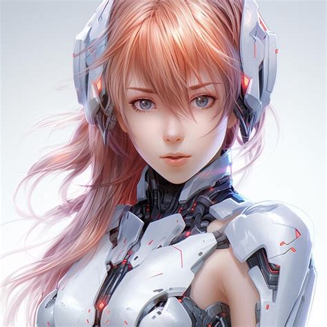 Premium Ai Image 3d Render Of Futuristic Cyber Robot Anime Girl In Futuristic Robot Lab And