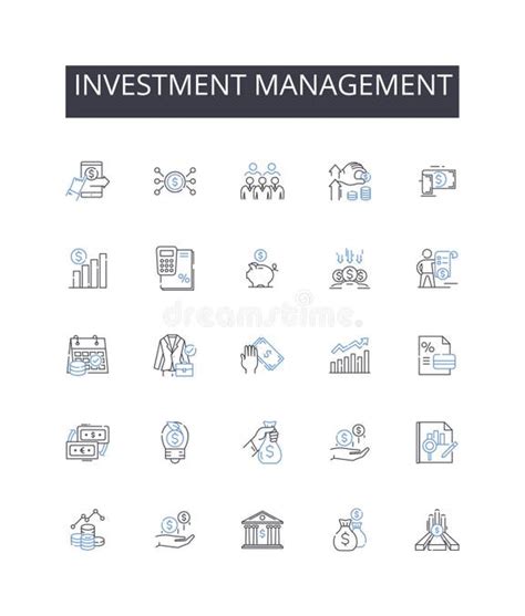 Investment Management Line Icons Collection Wealth Management Asset Management Portfolio