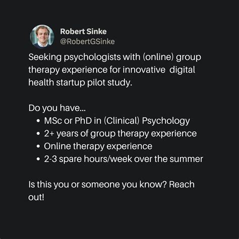 Andrea Ole Tinius And I Are Working On A Startup Idea And Looking For Psychologists