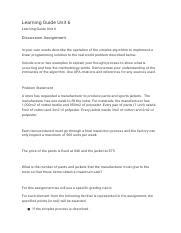Cs Learning Guide Unit Discussion Assignment Docx Learning Guide Unit Learning Guide