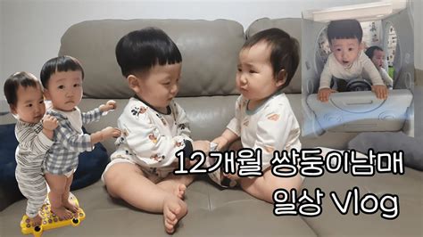 12개월 아기 쌍둥이 현실남매 육아vlog Youtube