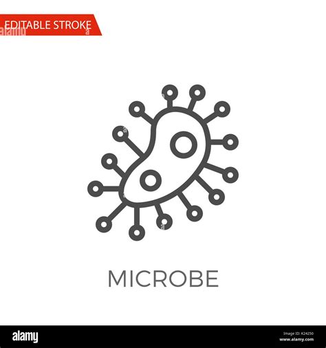 Microbe Thin Line Vector Icon Flat Icon Isolated On The White Background Editable Stroke Eps