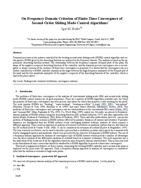 on frequency domain criterion of finite pdf nonlinear system