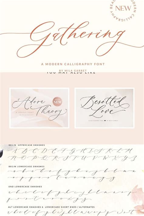 Gathering Calligraphy Wedding Script A Script Font By Mila Garret