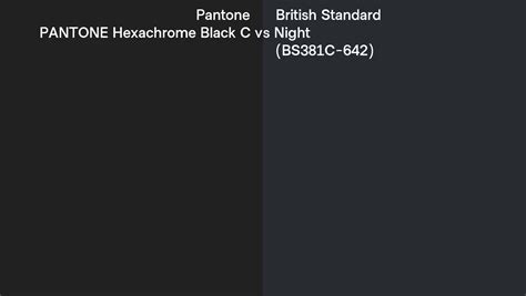 Pantone Hexachrome Black C Vs British Standard Night BS C Side By Side Comparison