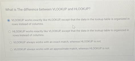Solved What Is The Difference Between Vlookup And