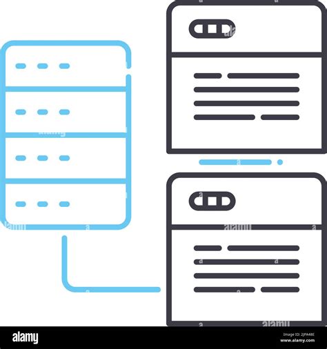 Relational Database Line Icon Outline Symbol Vector Illustration Concept Sign Stock Vector