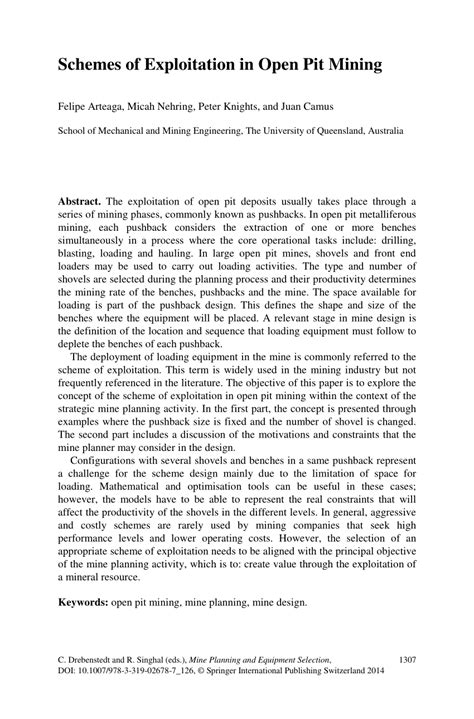 pdf schemes of exploitation in open pit mining