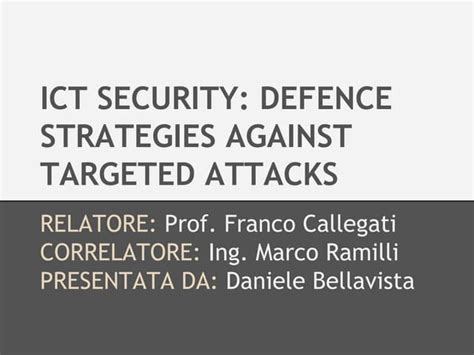 Ict Security Defence Strategies Against Targeted Attack Pdf