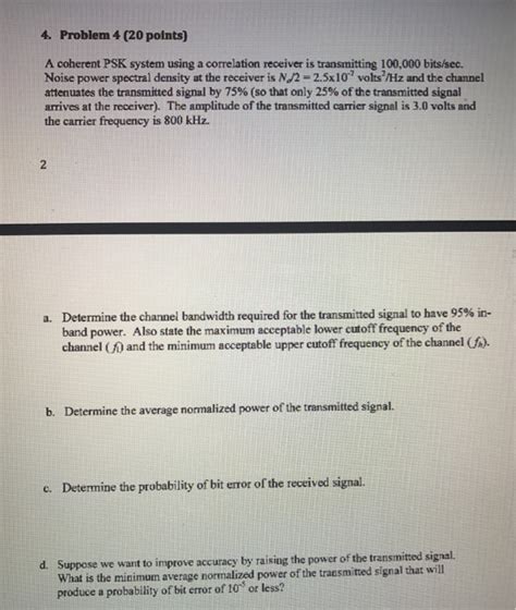 A Coherent PSK System Using A Correlation Receiver Is Chegg Com