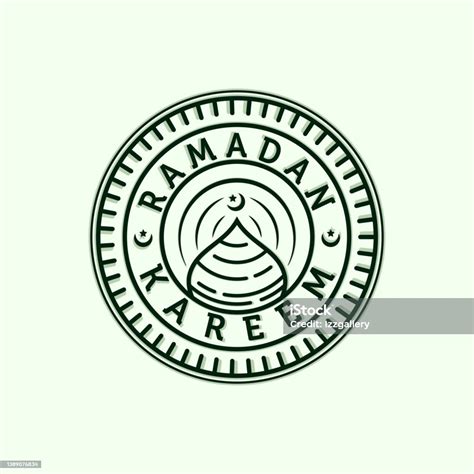 이슬람 라인 아트 로고 벡터 일러스트 디자인 심플하고 현대적인 모스크 일러스트 로고 디자인 모슬렘 건축 또는 이슬람 아이콘의 독점적 인 디자인 돔 모스크 로고 디자인 영감