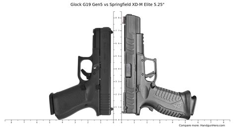 Glock G19 Gen5 Vs Springfield Xd M Elite 525 Size Comparison