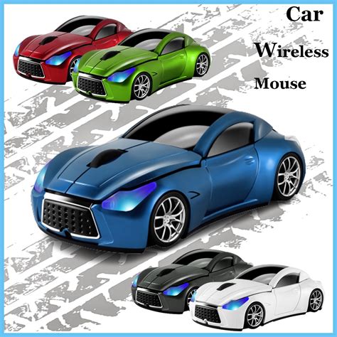 Bonito Ergonômico Sem Fio Mouse Carro 3d 1600dpi Mini Gamer Ratos Usb