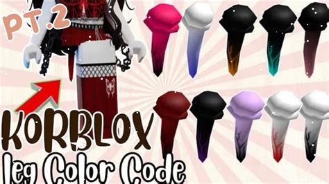 New Korblox Color Leg Codes For Berry Avenue Bloxburg And All Roblox Codes Youtube