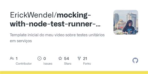 Github Erickwendelmocking With Node Test Runner Template Template