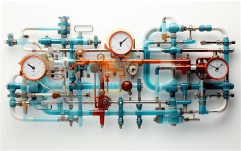 Hydraulic System Diagram Illustrating Fluid Dynamics Premium Ai